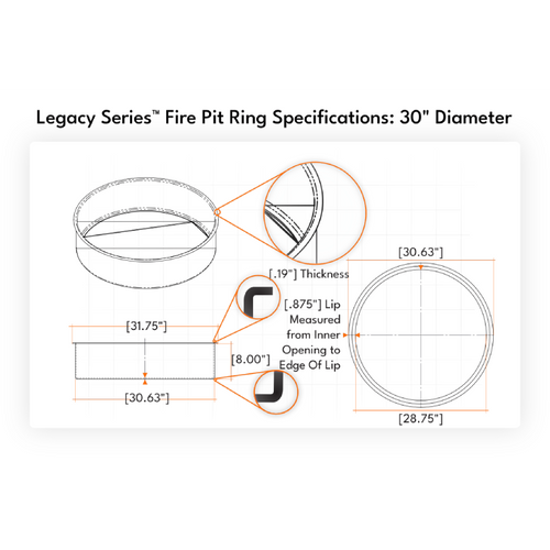 30" Fire Pit Ring for Bonfires and Cooking | Durable Fire Rings ...